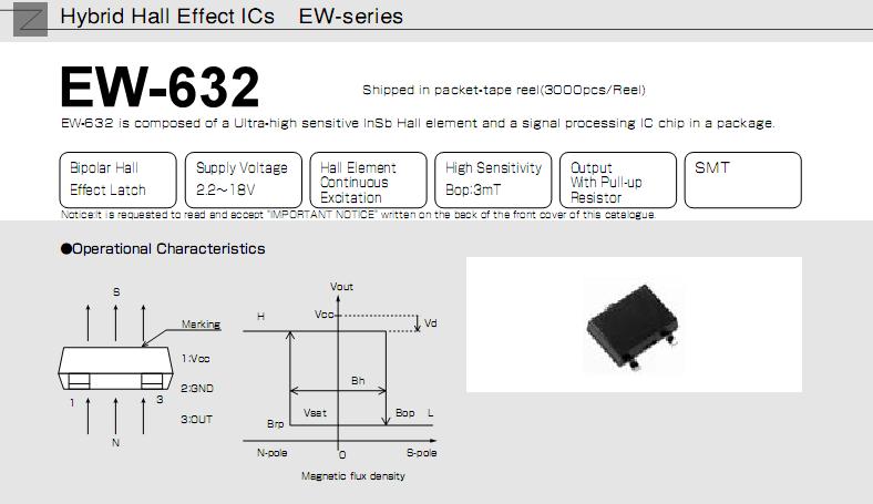 现货供应 日本旭化成双极锁存型霍尔开关 EW632_霍尔开关_维库电子市场网