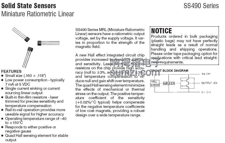 HONEYWELL SS495 datasheet! - Sumzi Electronics Co., Ltd